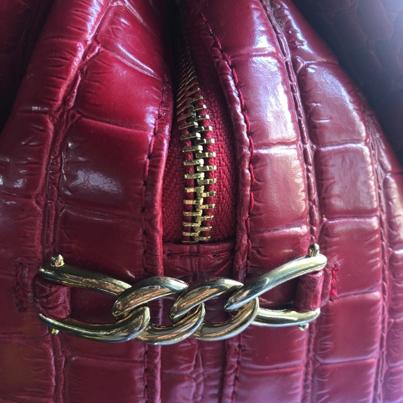 Isabella Adams | Bags | Isabella Adams Red Leather Croc Embossed ...